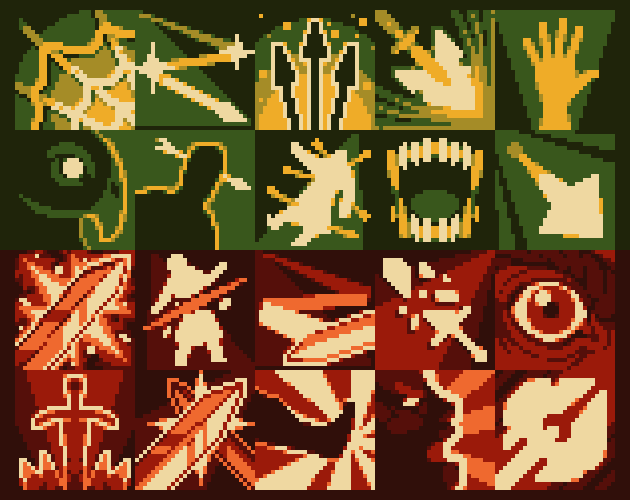 100 Pixel Art Ability Icons (Hunter, Warrior) by MedievalMore