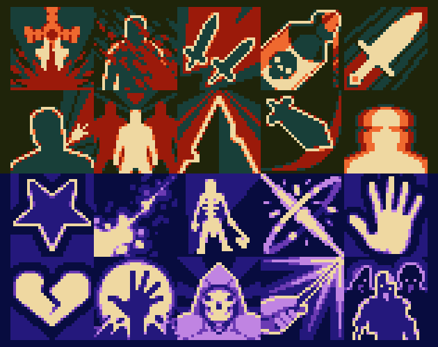 100 Pixel Art Ability Icons #3 (Rogue, Warlock) by MedievalMore
