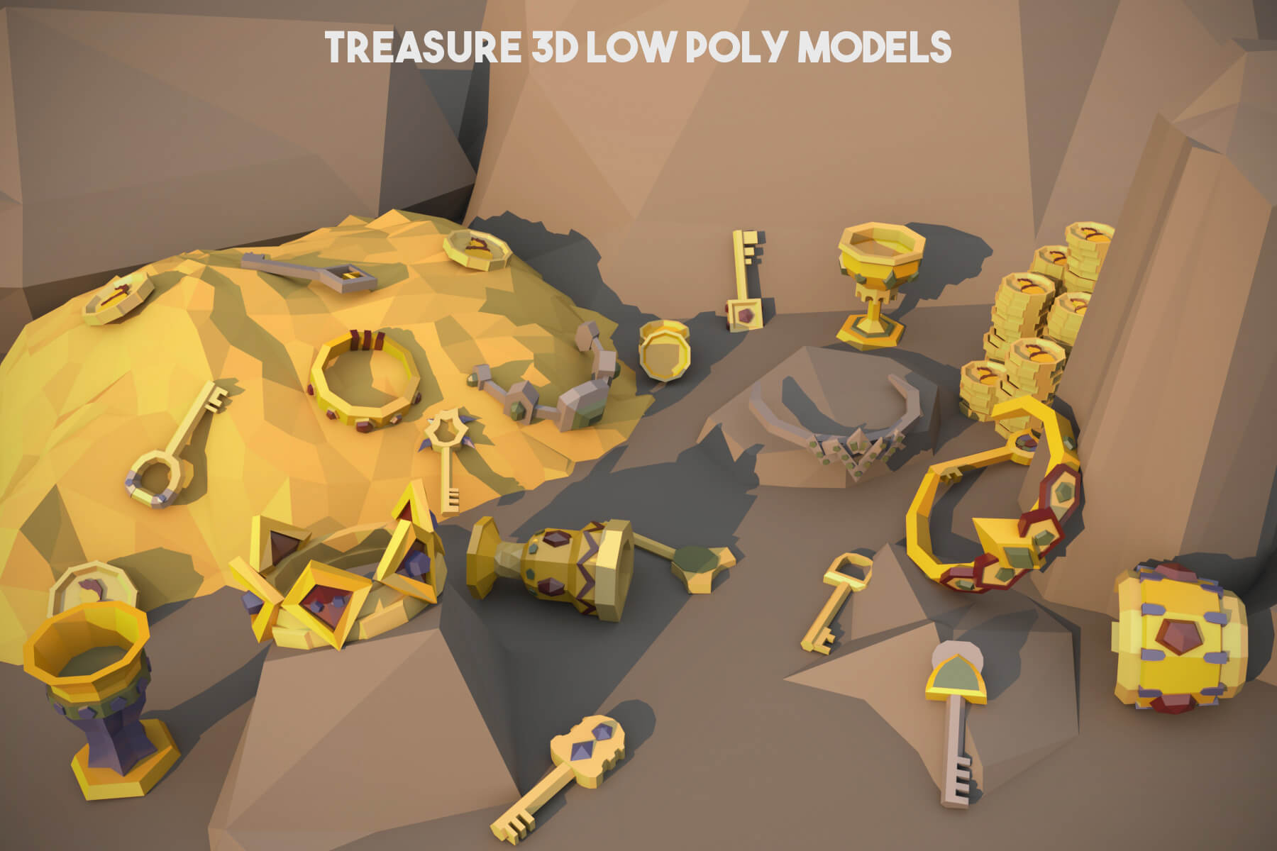 Treasure 3D Models by Free Game Assets (GUI, Sprite, Tilesets)
