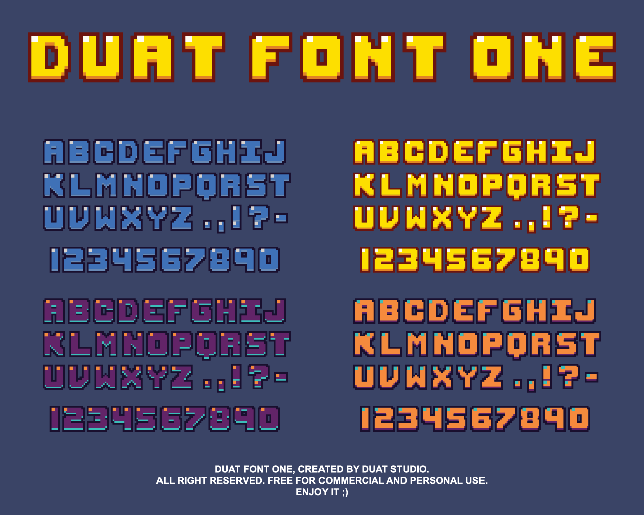 Duat Font One | Pixel Art 8 Bits Font | Free by Leon M. Saia