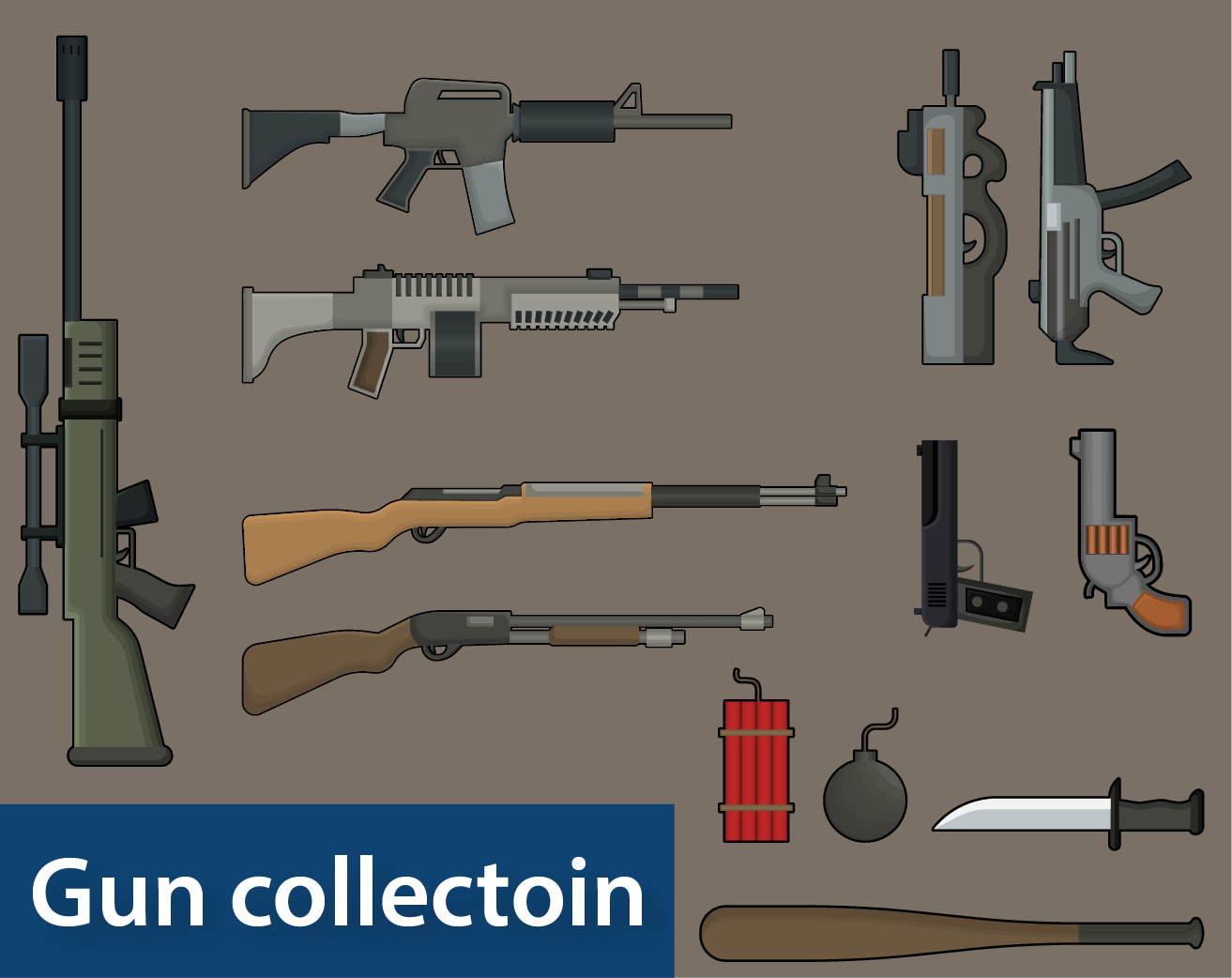 Gun icon collection game asset by SunGraphica
