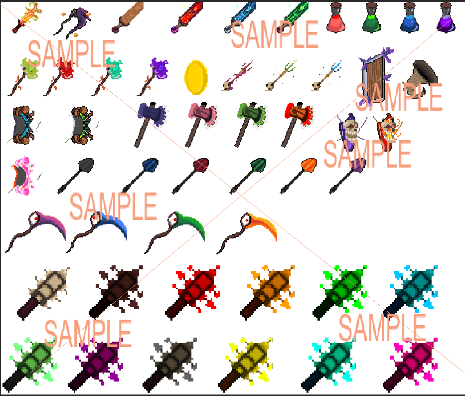 2D RPG ANIMATED WEAPONS AND ITEMS (HIGH QUALITY HAND_DRAWN_ANIMTIONS ...