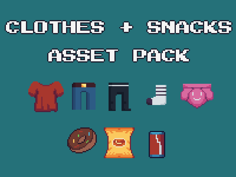 32x32 Clothes + snacks asset pack by Noiryt