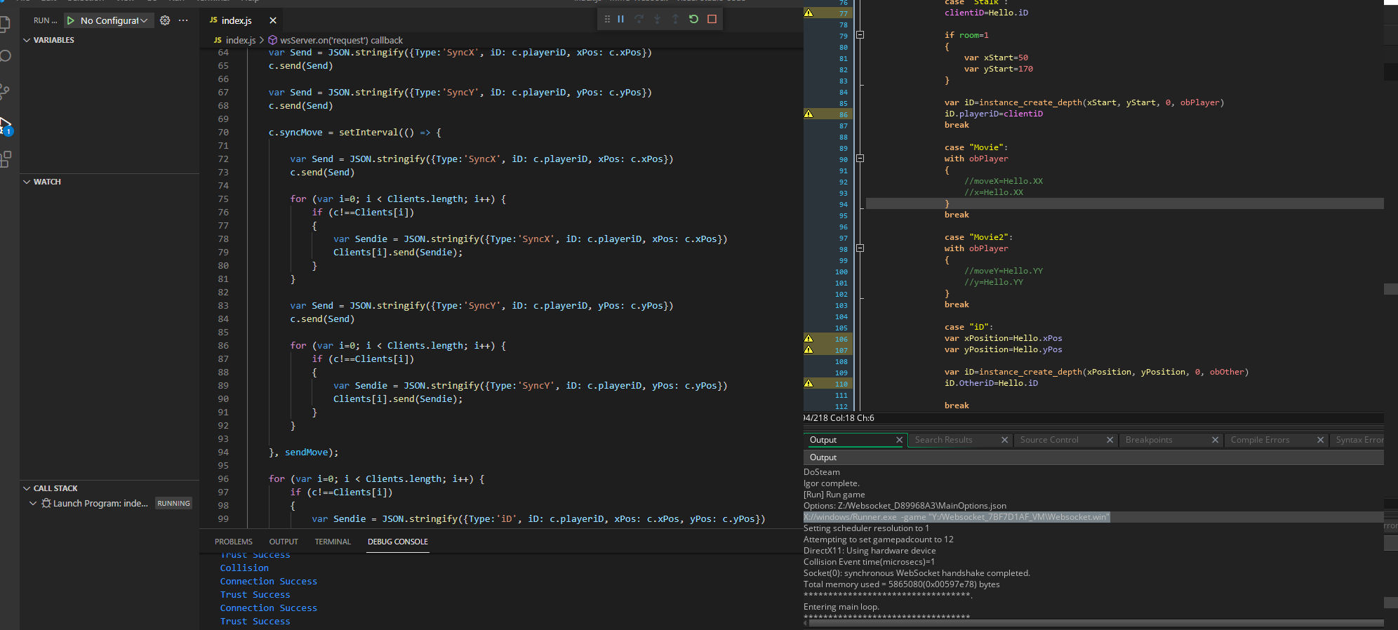 GameMaker And Nodejs WebSocket by Bukmand