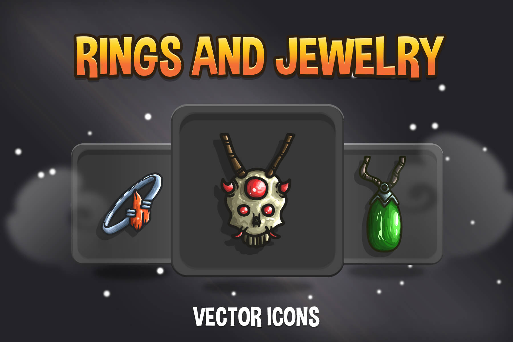 Rings and Jewelry RPG Icons by Free Game Assets (GUI, Sprite, Tilesets)