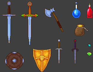 Fantasy RPG Items + Inventory Icons by briesworld