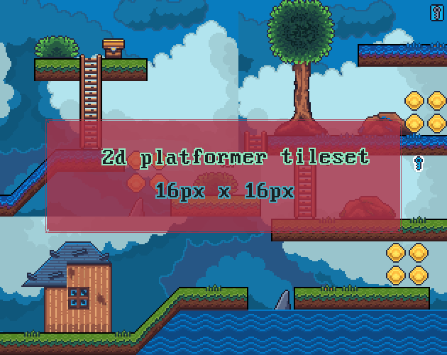 Small platformer TileSet 16px by marceles 🌴