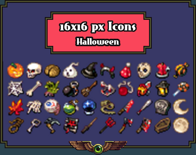Pixel RPG Icons Halloween 16x16 by Thomas Feichtmeir "Cyangmou"