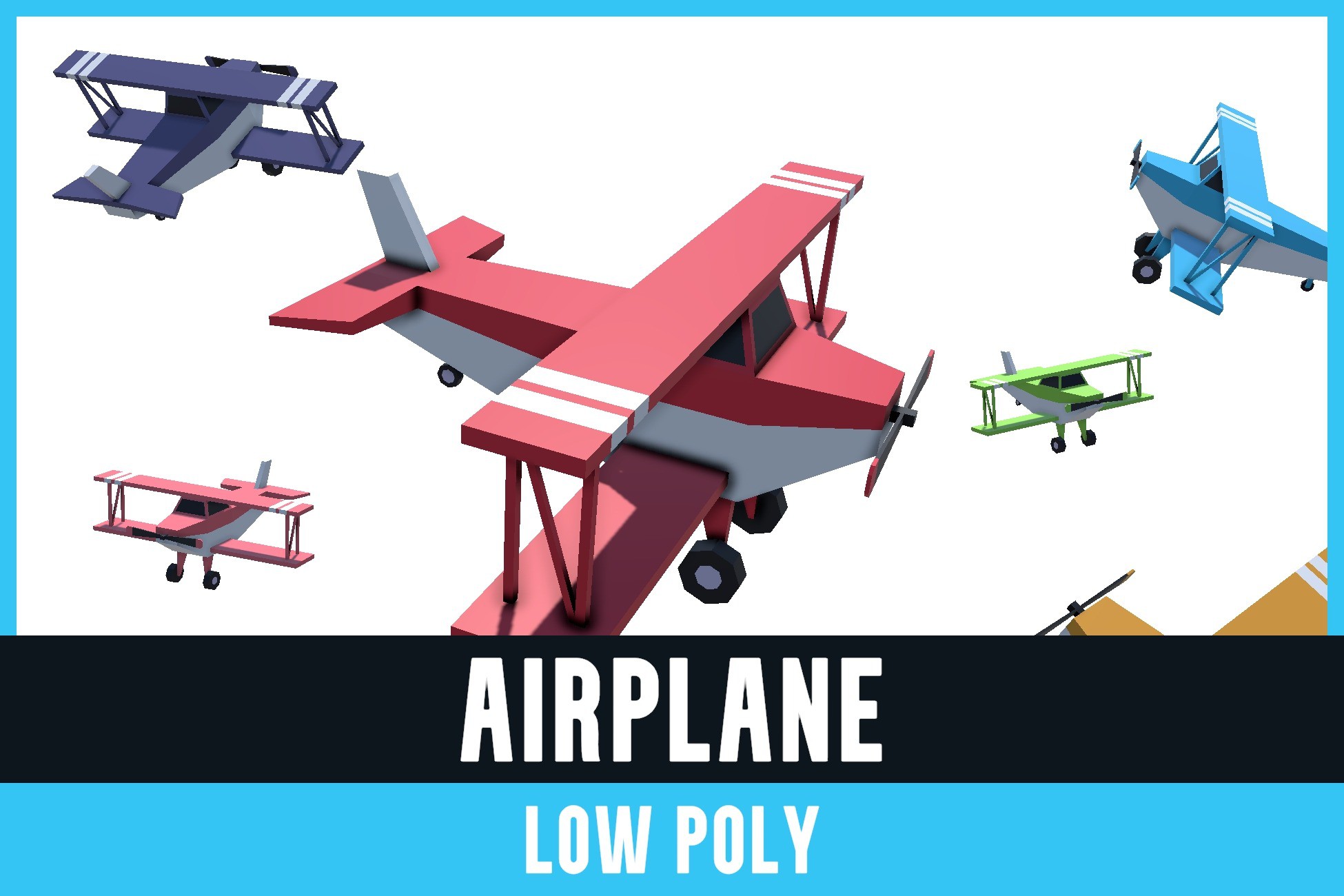 Airplane Model - Low Poly by camisadostudios