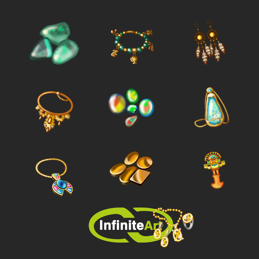 gold Jewelry icon pack by INFINITE ART SOLUTIONS