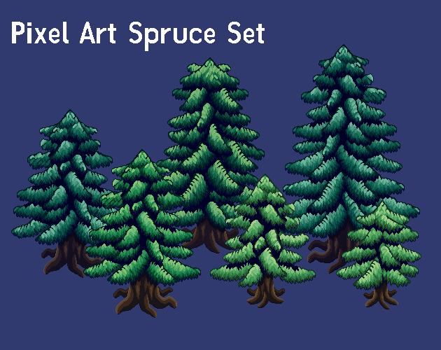 Pixel Art Spruce Set by Kaskuja Studio