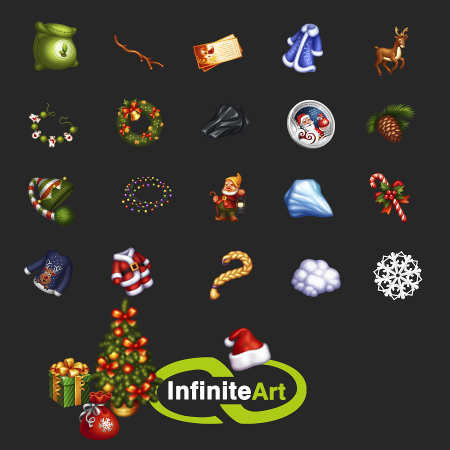 A pack of 24 icons for the Christmas by INFINITE ART SOLUTIONS