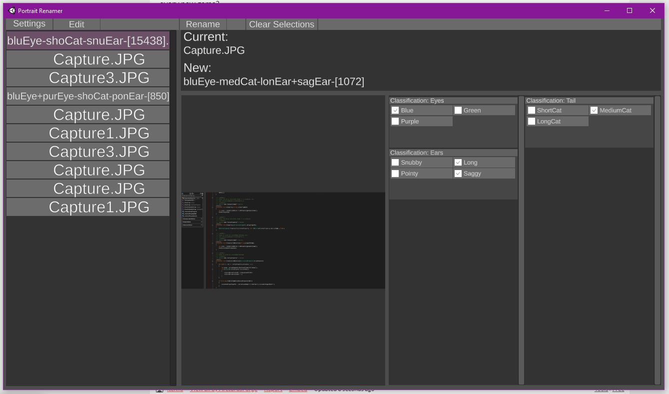 Initial Release - Portrait Renamer - Unity by ArcturusForge