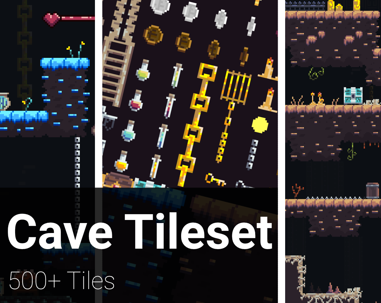 16x16 Cave Tileset by 1909Games