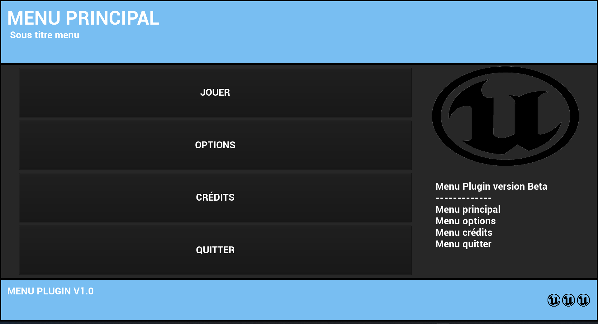 Menu Plugin | Unreal Engine by DOCtriX