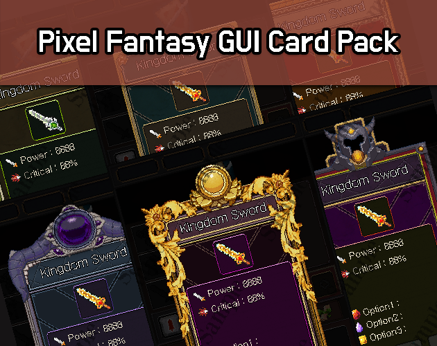 Pixel Fantasy GUI Card Pack by ReGenStudio