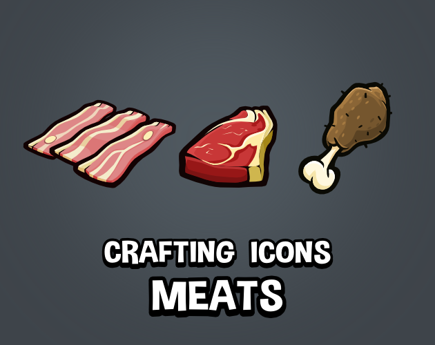 Meat crafting and survival icon pack by Robert Brooks ...