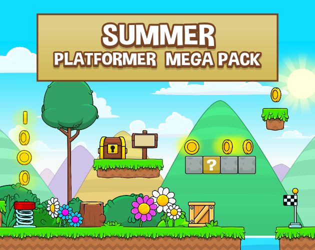 Summer themed platformer mega asset pack by Robert Brooks ...