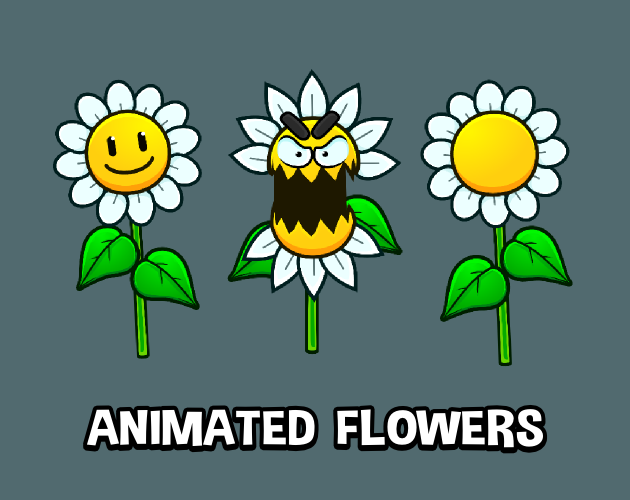Animated flower game sprite by Robert Brooks - gamedeveloperstudio.com
