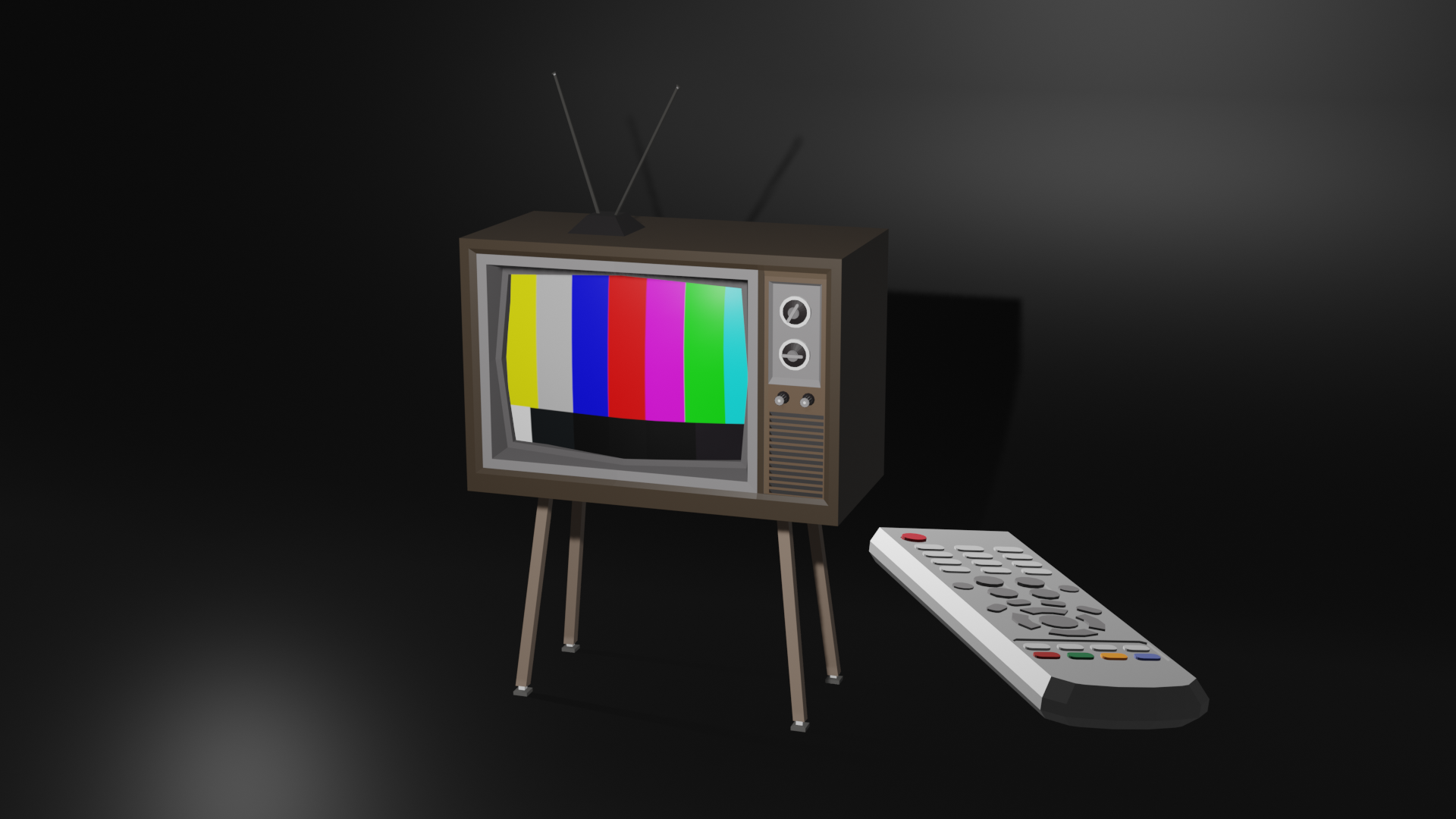 CRT TV and Remote Models by Nailfighter