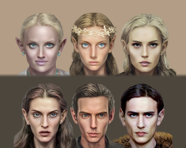 Fantasy elves, AI generated & artist retouched by Ladadori