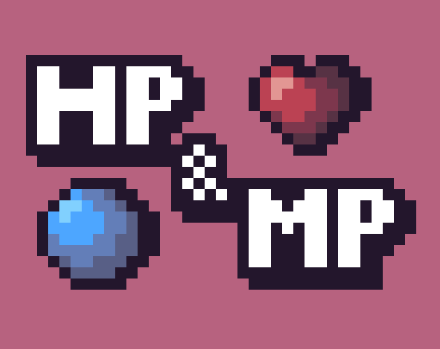 Pixel Heart and Mana UI by HochuPitsu