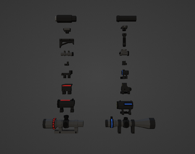 CC0 Flat Gun Attachments by Pichuliru
