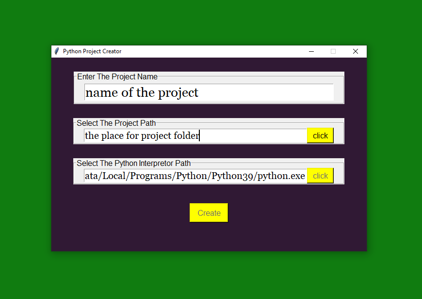 python project creator by buddhanomad