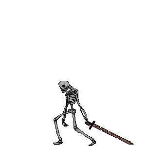 Skeleton Animated Sprite (walk and attack) by jumelord