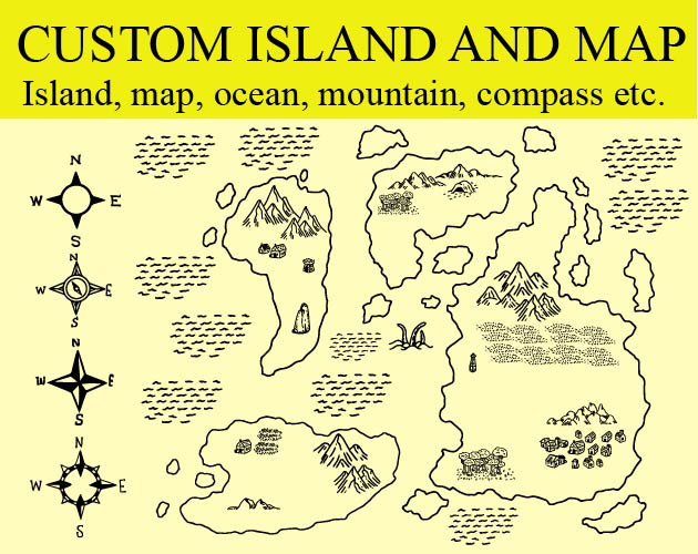 Custom Map Island - Hand drawing by ahturin