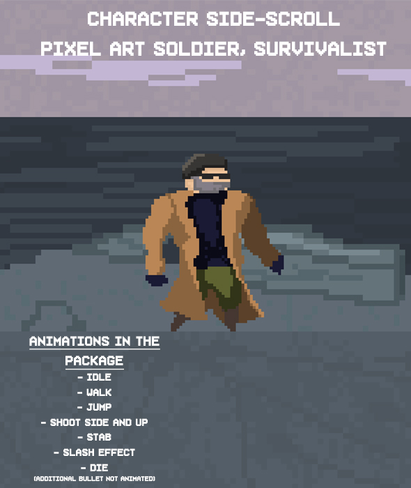 Spritesheet character asset soldier/survivalist by 4lexisFR