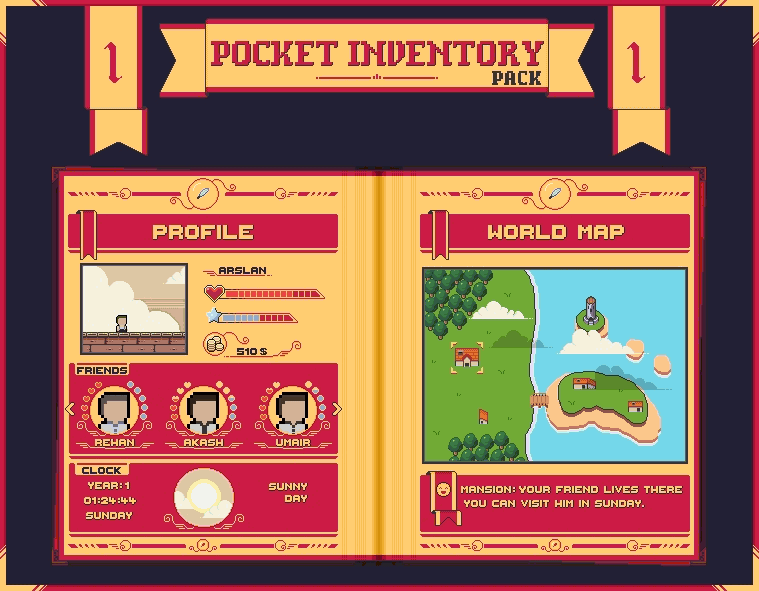 Pocket inventory pack #1 : Gold Book by Team Humble Shop