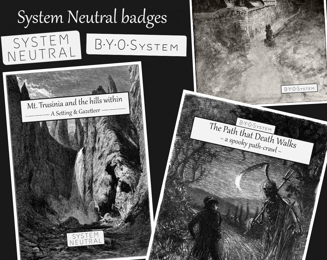 System Neutral & BYOSystem badges by Caverns of Heresy for TTRPG ...
