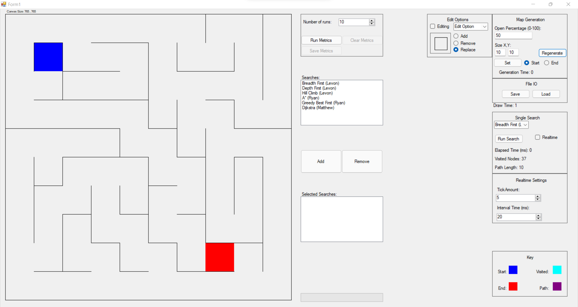 Search Algorithm Visualizer By Levon