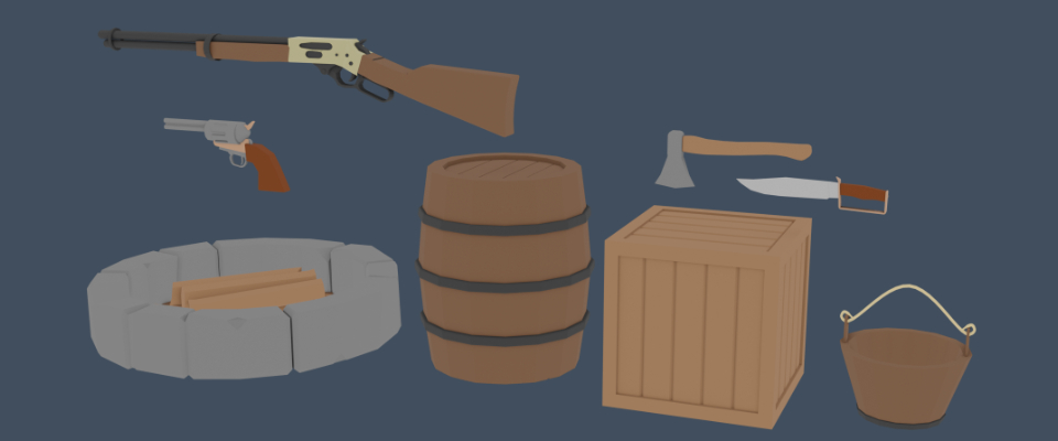 Old West Fort Asset Pack (3D) by olde-tinkerer
