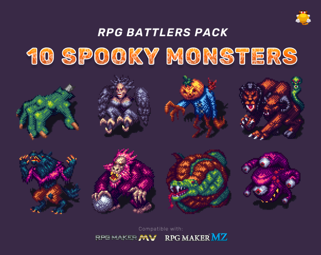 10 Spooky RPG characters battlers pack by Fat Cat Games