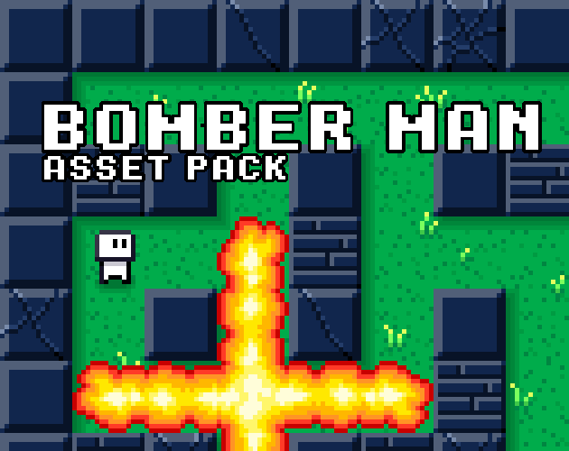 Pixel Bomberman Asset Pack [16×16 Px] by Brysia