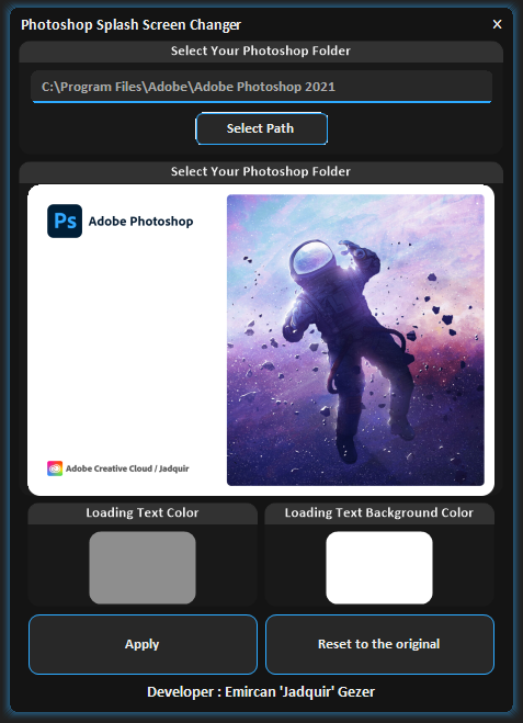 Photoshop Splash Screen Changer by Jadquir