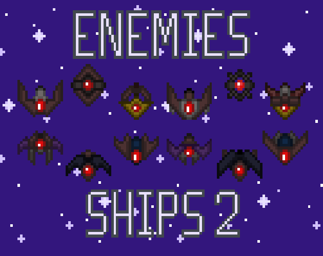 Pixel Nebula Enemy Ships 2 by PixelCarvel