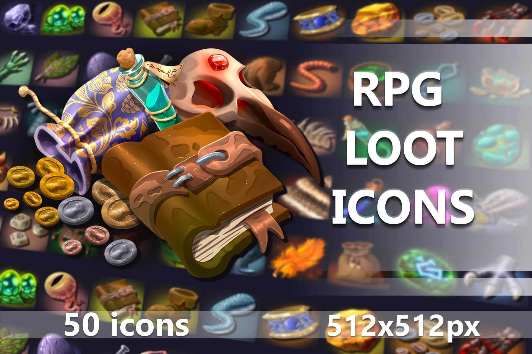 Loot RPG Icons by Free Game Assets (GUI, Sprite, Tilesets)