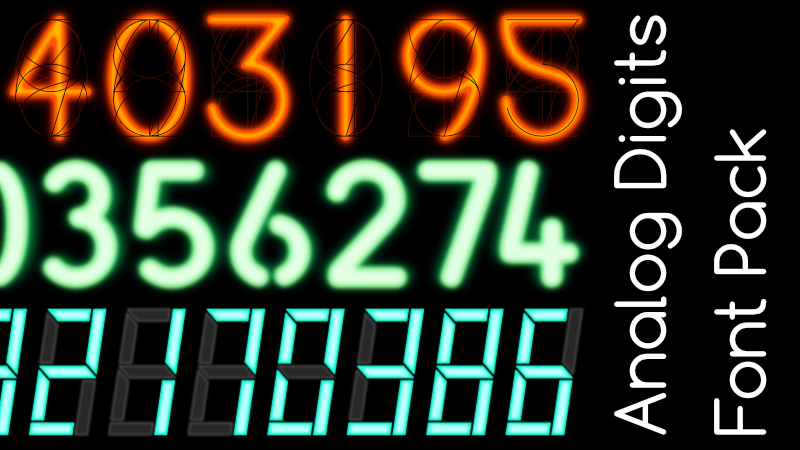 Analog Digits Font Pack volume 1 by Speak the Sky