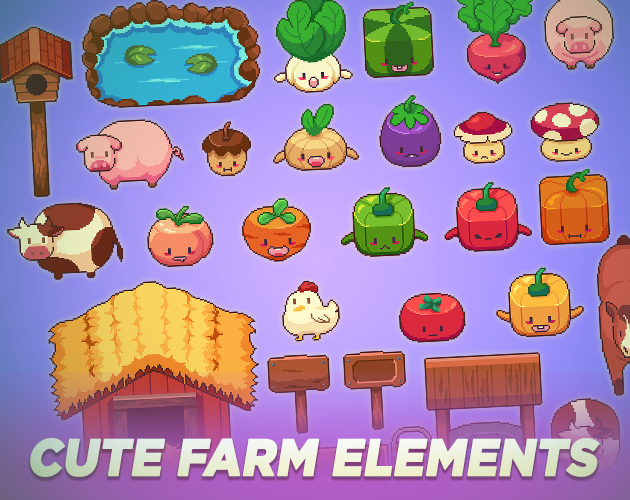 Cute farm elements by aztrakatze