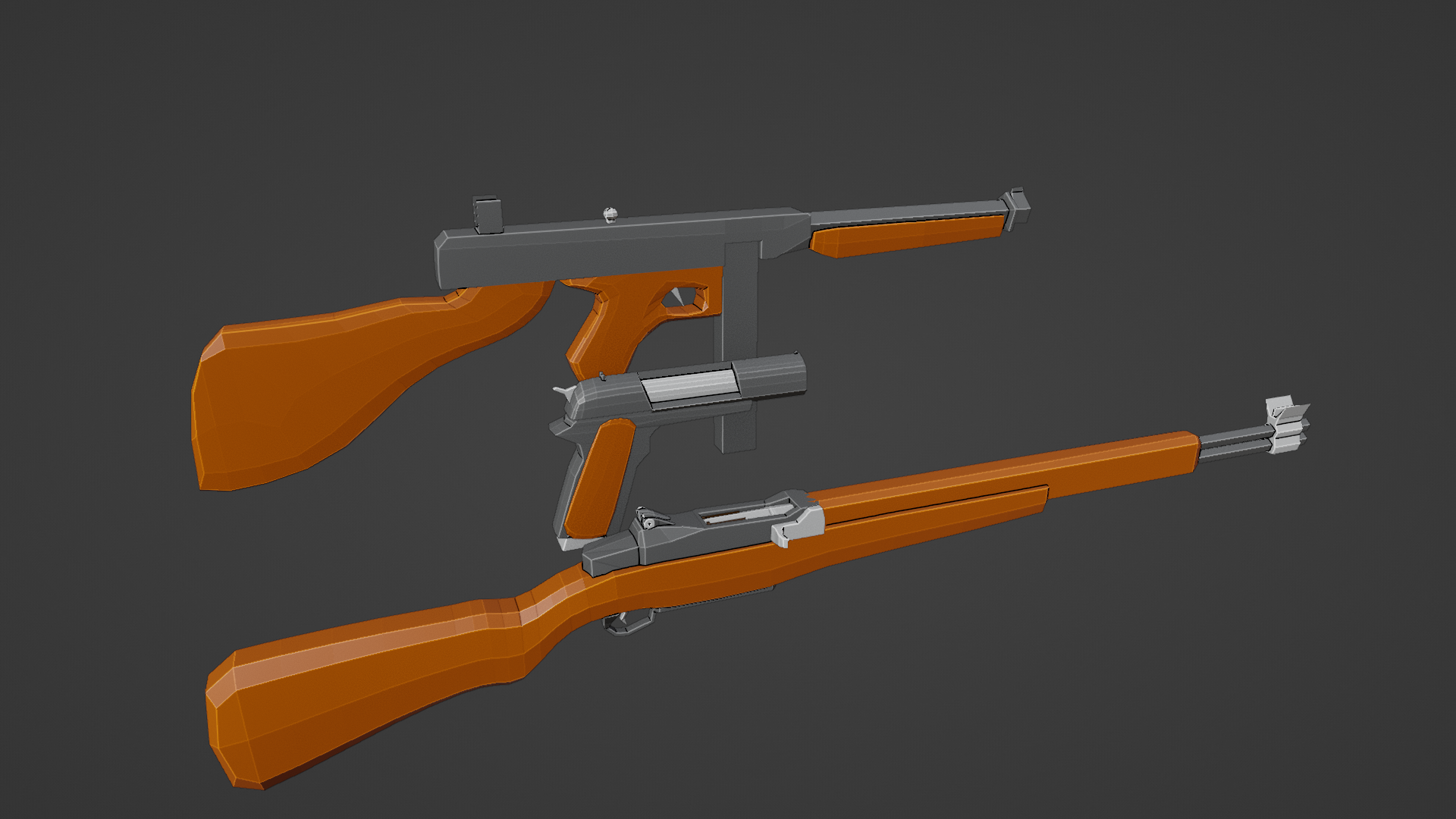 Low poly weapon models by Emi @ Violence