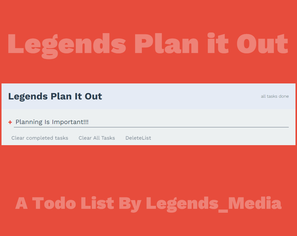 Legends Plan it out by Legends-Games