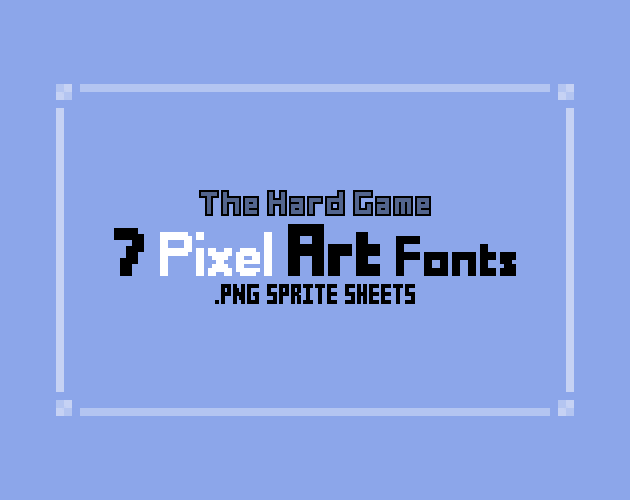 7 Pixel Art Font Sprite Sheets by BlusparkGames
