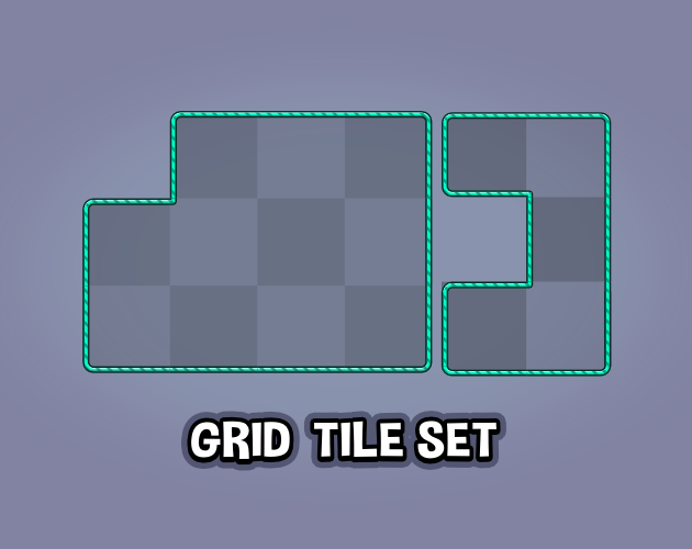 Puzzle game grid tile set by Robert Brooks - gamedeveloperstudio.com