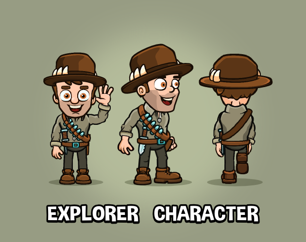 Explorer character animated game sprite by Robert Brooks ...