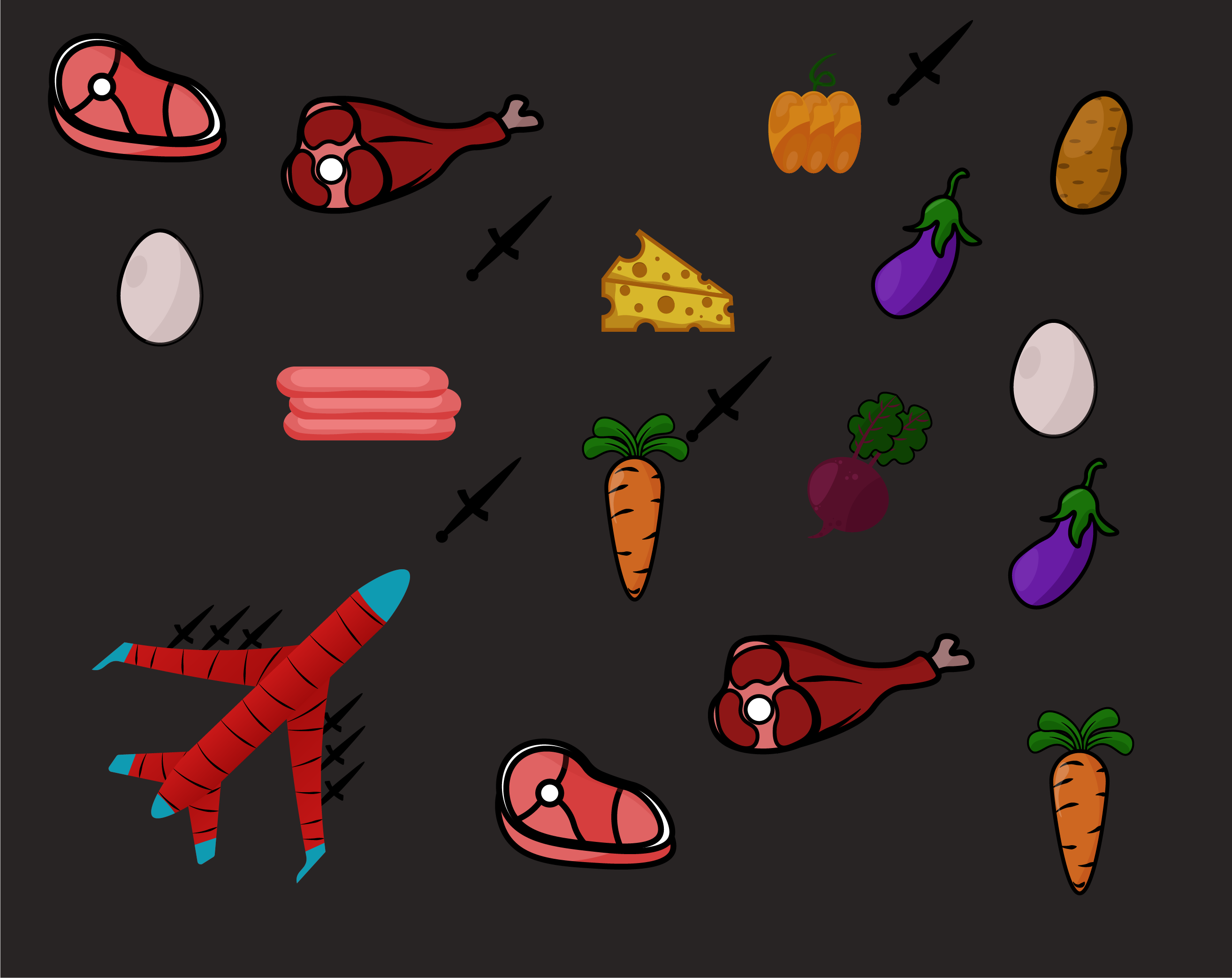 Uncooked Food Invaders by TareqMalkawi for Gamedev.js Jam 2022 - itch.io