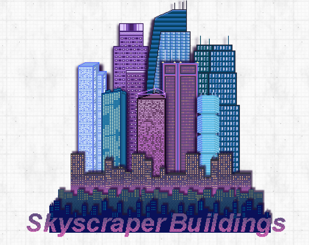 Free: Skyscraper Buildings and Skylines, in Pixel Art by OldNinjaCat