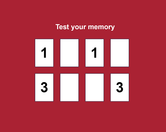 Memory Game with Numbers by OrbDream